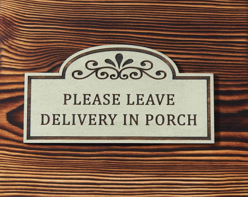 Personalised Parcel Sign: Engraved Wooden Delivery Notice, Parcel Box ...
