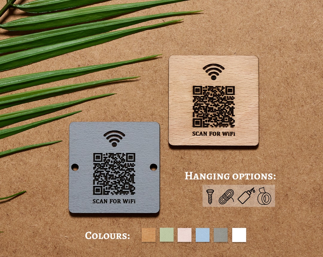 Wifi QR Code Sign Scan QR for Wifi Plaque QR Code Sign Wifi Access Wifi ...