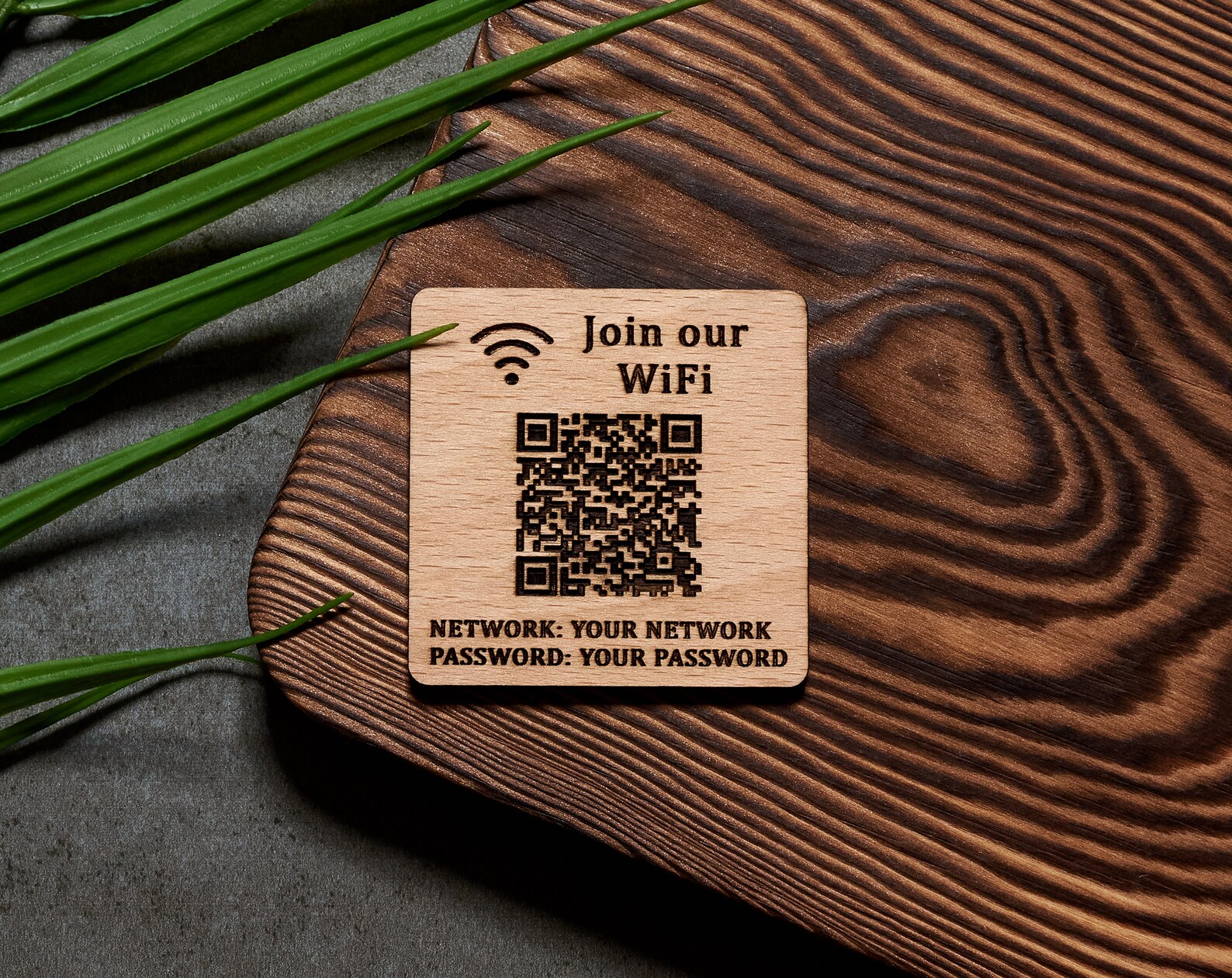 Wifi QR Code Custom Engraved Password Sign | Scan for Wi-fi Qr-code ...