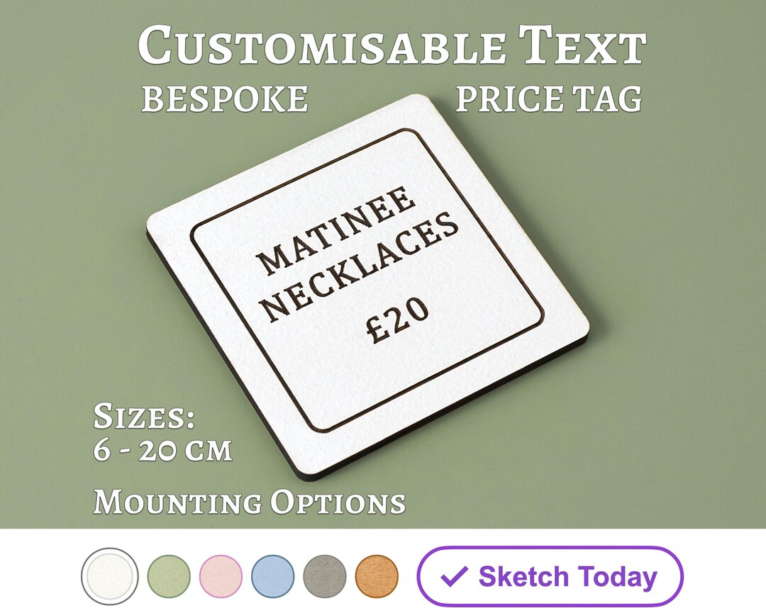 Bespoke Price Tag | Custom Price Tag | Retail Price Label | Artisan ...