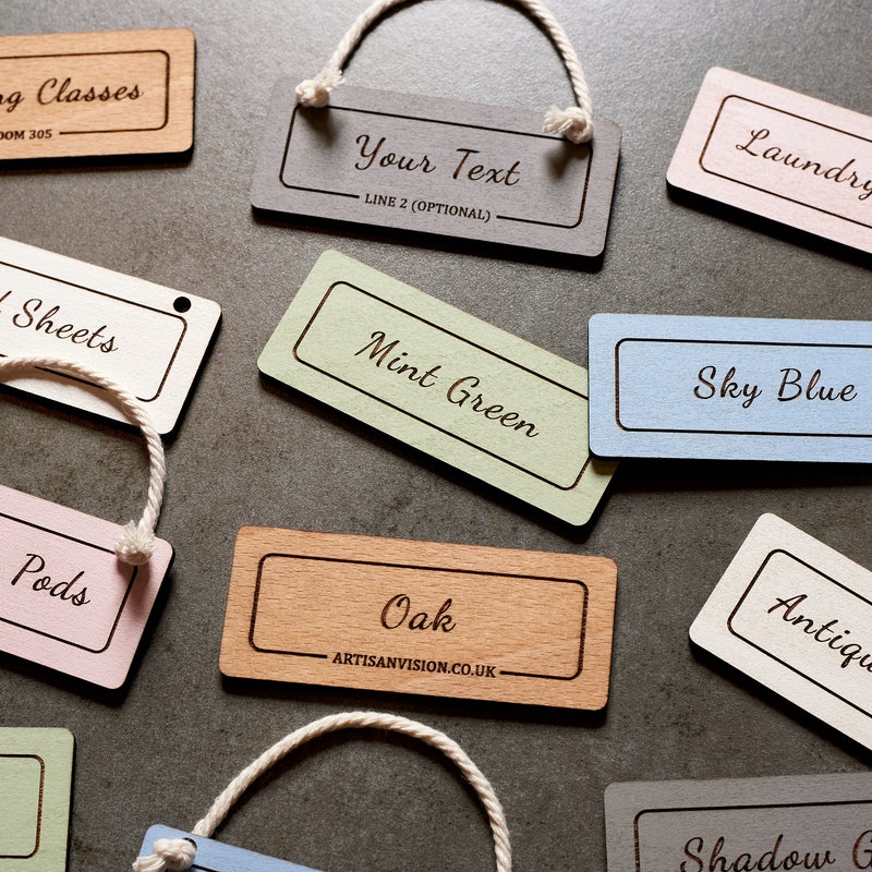 Hanging Labels Wood - Etsy UK