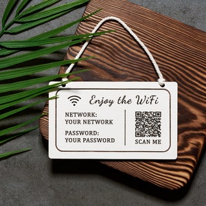 Personalised Wifi Sign | Wifi QR Code Sign for Business | Wifi Network ...