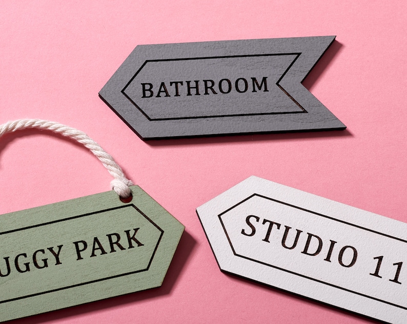 Personalized Wooden Arrow Sign: Engraved Directional Decor - Etsy