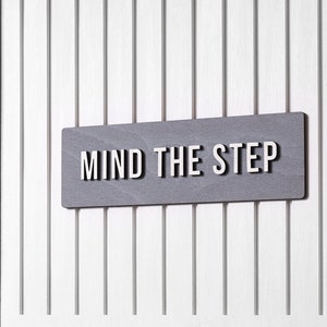 Mind the Step Sign: 3D Wooden Lettering, Hallway Safety Decor - Etsy