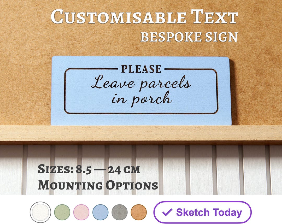 Please Leave Parcels in the Porch Sign | Delivery Driver Instructions ...
