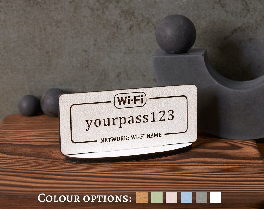 Wifi Password Sign | Freestanding Wifi Access Custom Engraved Plaque ...
