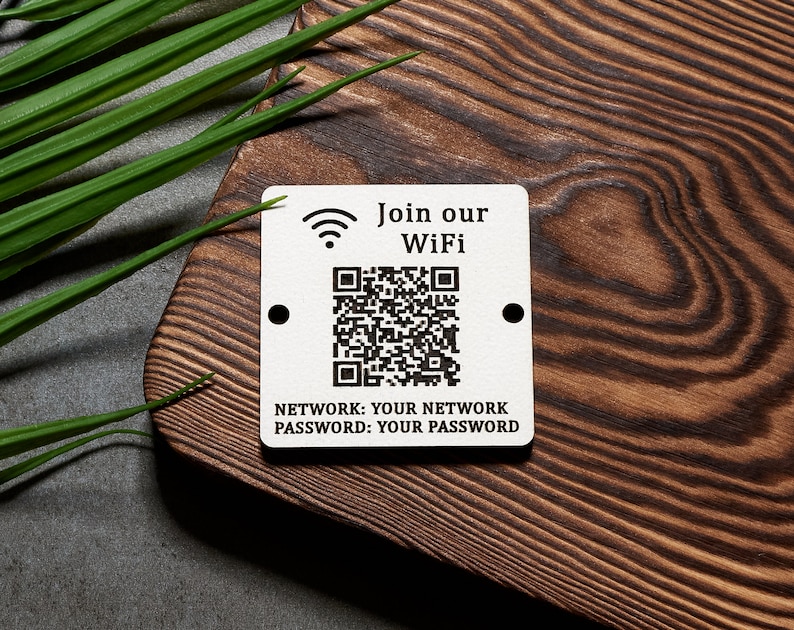 Wifi QR Code Custom Engraved Password Sign | Scan for Wi-fi Qr-code ...