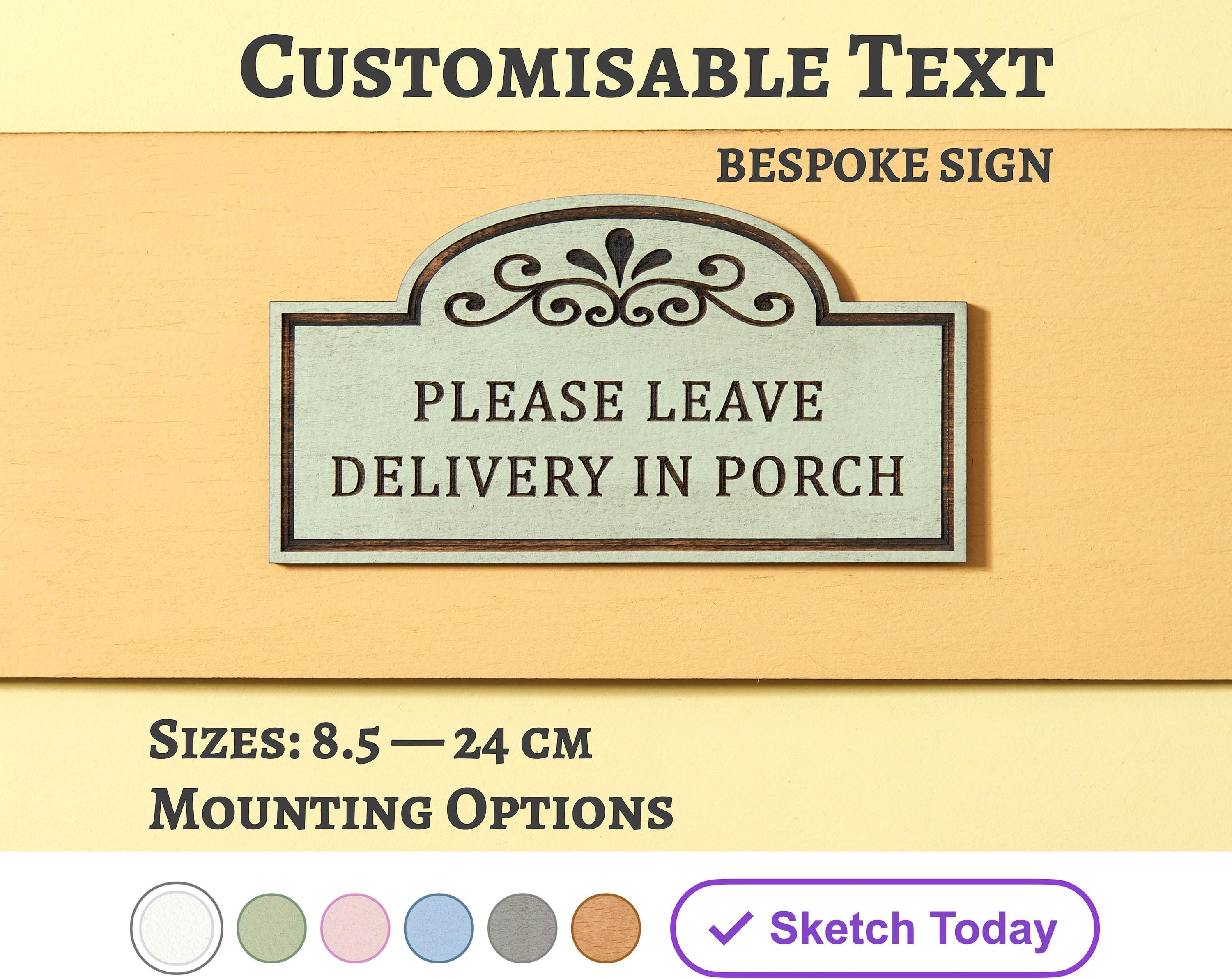 Personalised Parcel Sign: Engraved Wooden Delivery Notice, Parcel Box ...