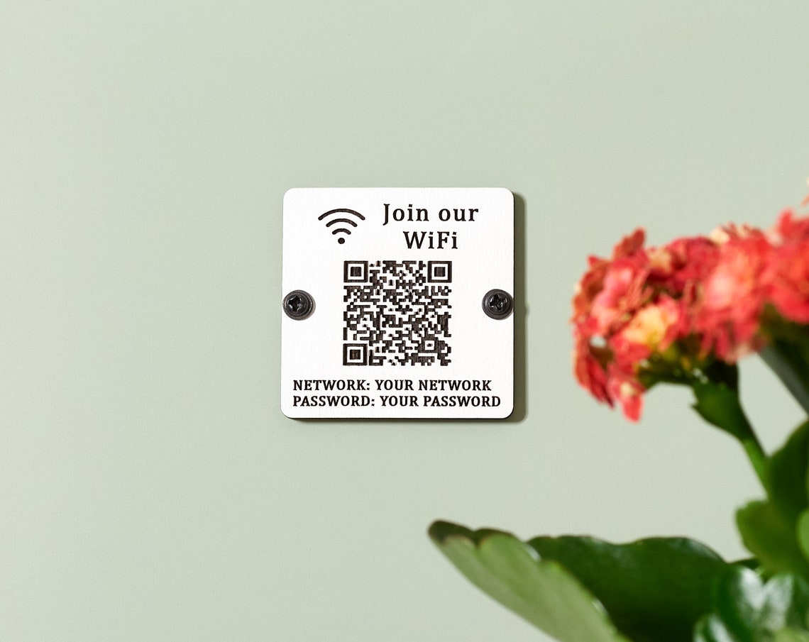 Wifi QR Code Custom Engraved Password Sign | Scan for Wi-fi Qr-code ...