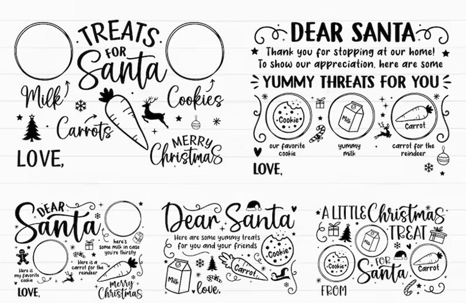 Dear Santa Tray SVG Bundle, Christmas SVG, Santa Tray SVG, Santa Plate ...