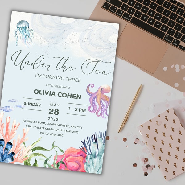 Under the Sea Turning 3 Birthday Invitation - Etsy