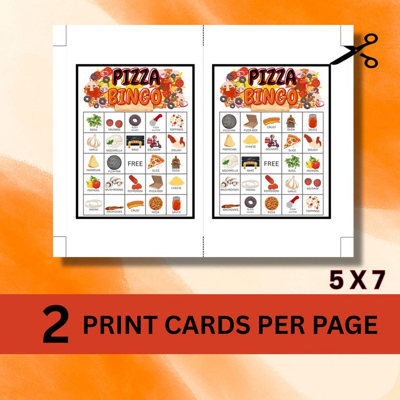 Printable Pizza Bingo Game: Fun Party Activity (PDF Download) - Etsy
