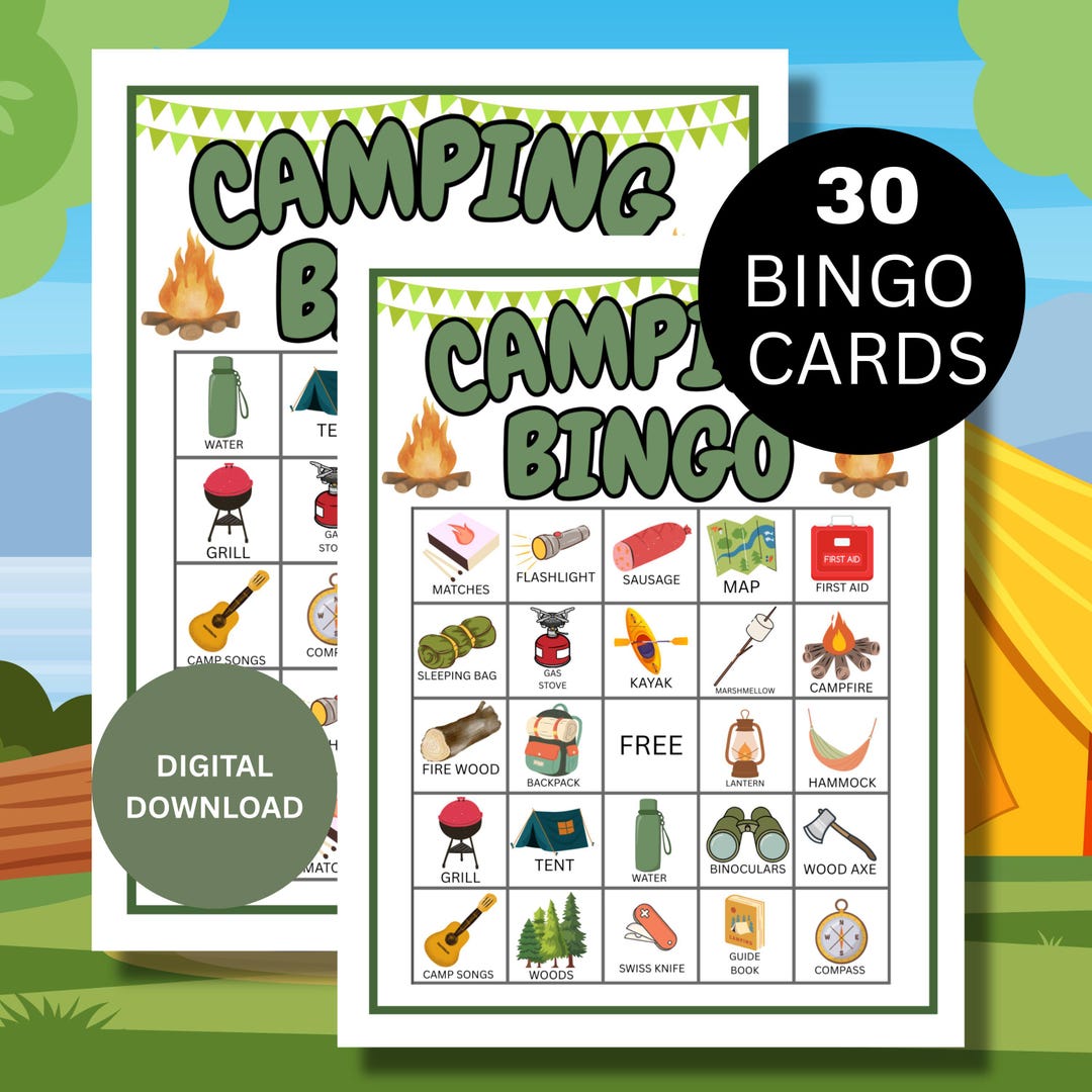 Camping Bingo Game – Printable PDF | Fun Camp Activity for Kids ...