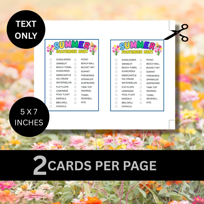 Summer Scavenger Hunt Printable, Outdoor Activity for Kids, Fun Summer ...