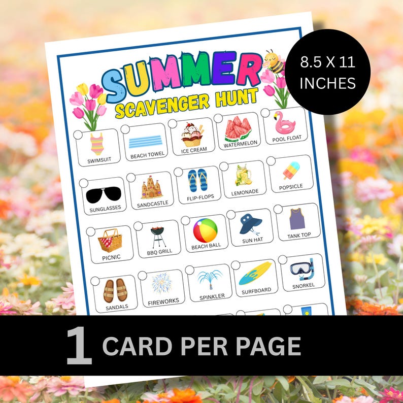 Summer Scavenger Hunt Printable, Outdoor Activity for Kids, Fun Summer ...