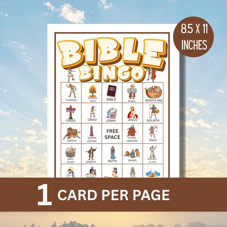 Bible Bingo Game – Printable PDF | Faith-based Activity for Kids ...