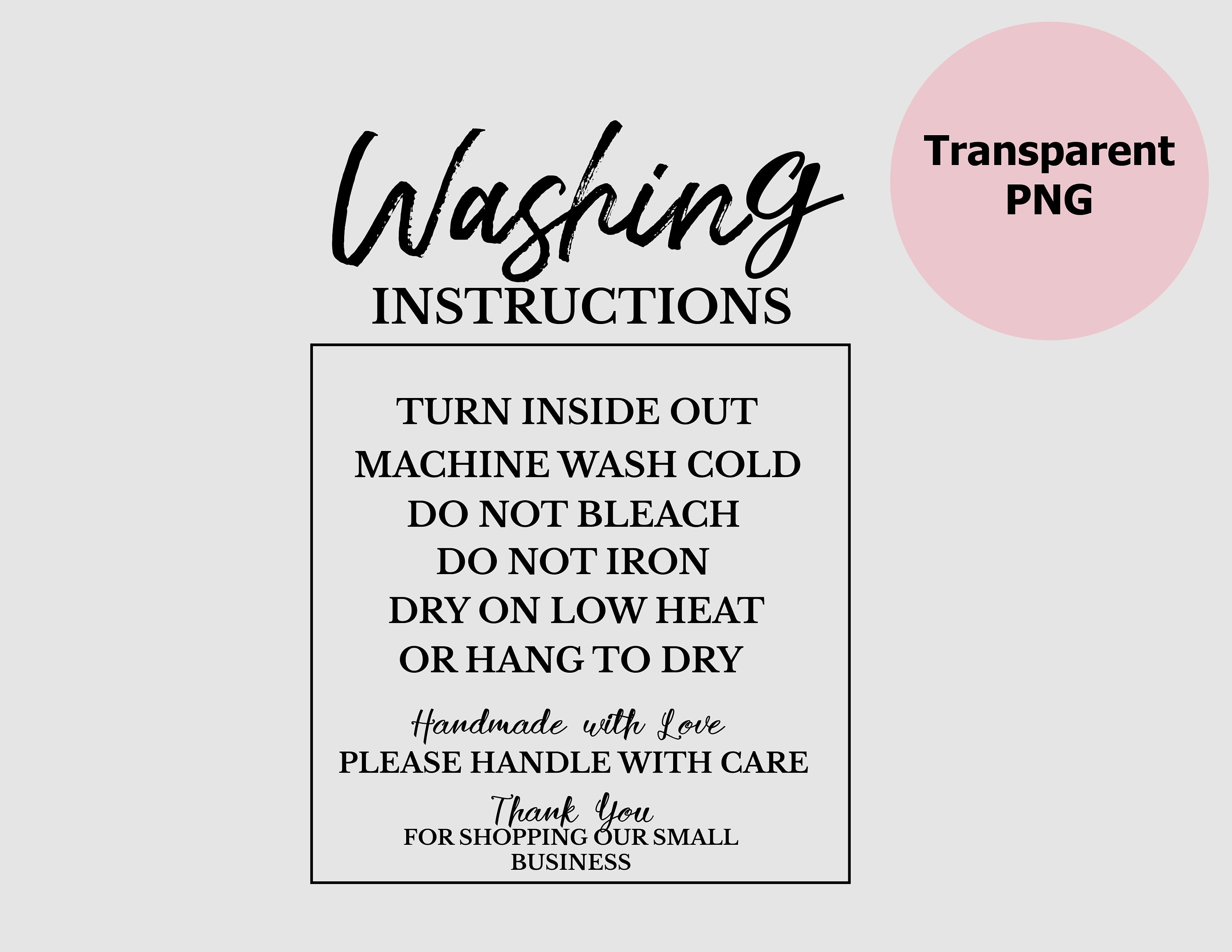 Washing Instructions, Clothing Care Instructions, Tshirt Care Cards ...