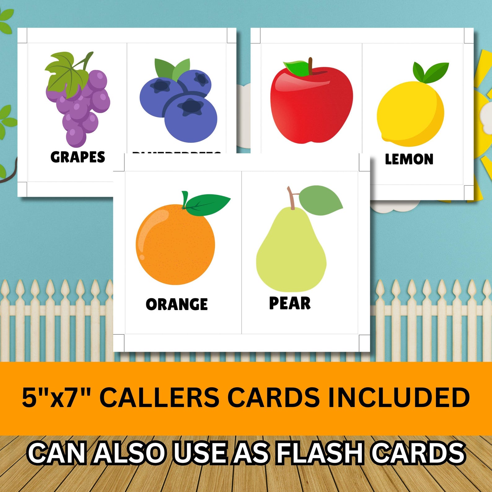Preschool Fruit Bingo Game: 30 Printable Cards + Coloring Pages (PDF ...