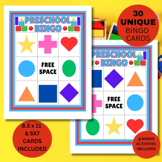 Preschool Bingo Printable