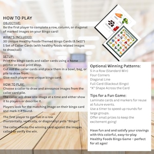 Healthy Foods Bingo, Printable Nutrition Bingo – Kids Food Group Game ...