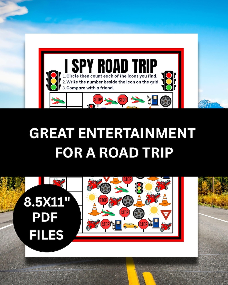 I Spy Road Trip Game: Kids Travel Activity (printable PDF) - Etsy Australia