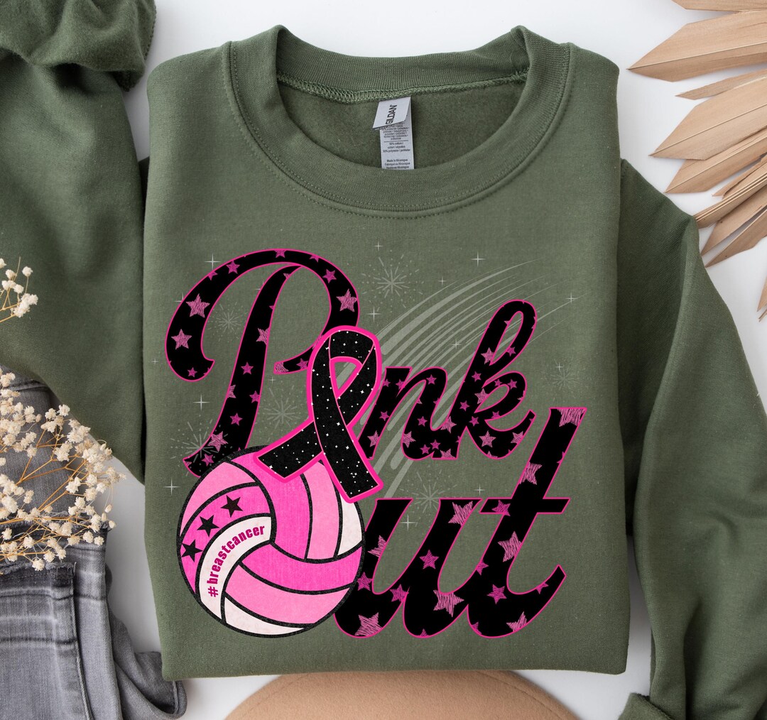 Pink Out Volleyball PNG Breast Cancer PNG Awareness Month Breast Cancer ...