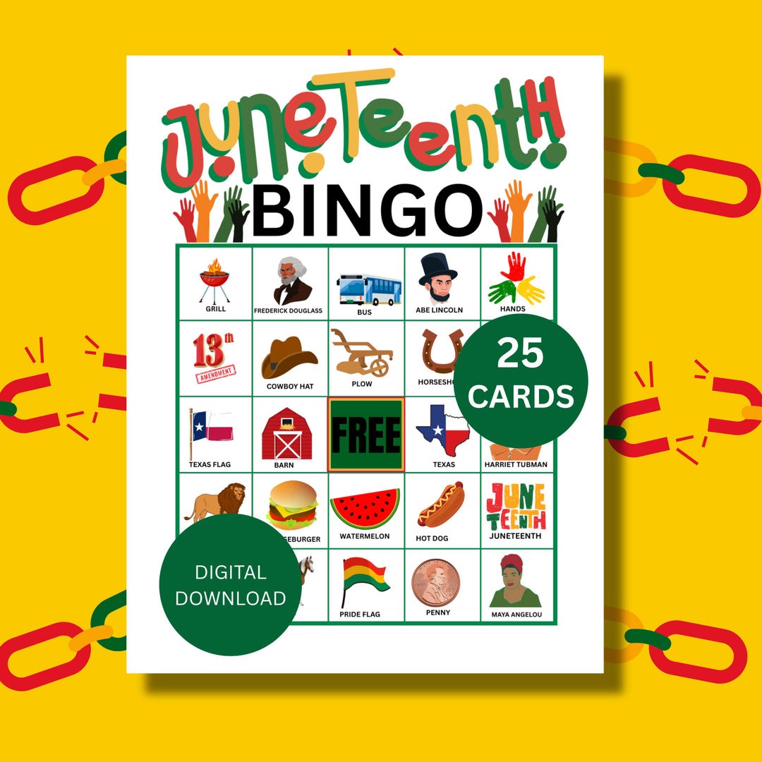 Juneteenth Bingo, Juneteenth Games, Juneteenth Cookout Bingo Game, 25 ...