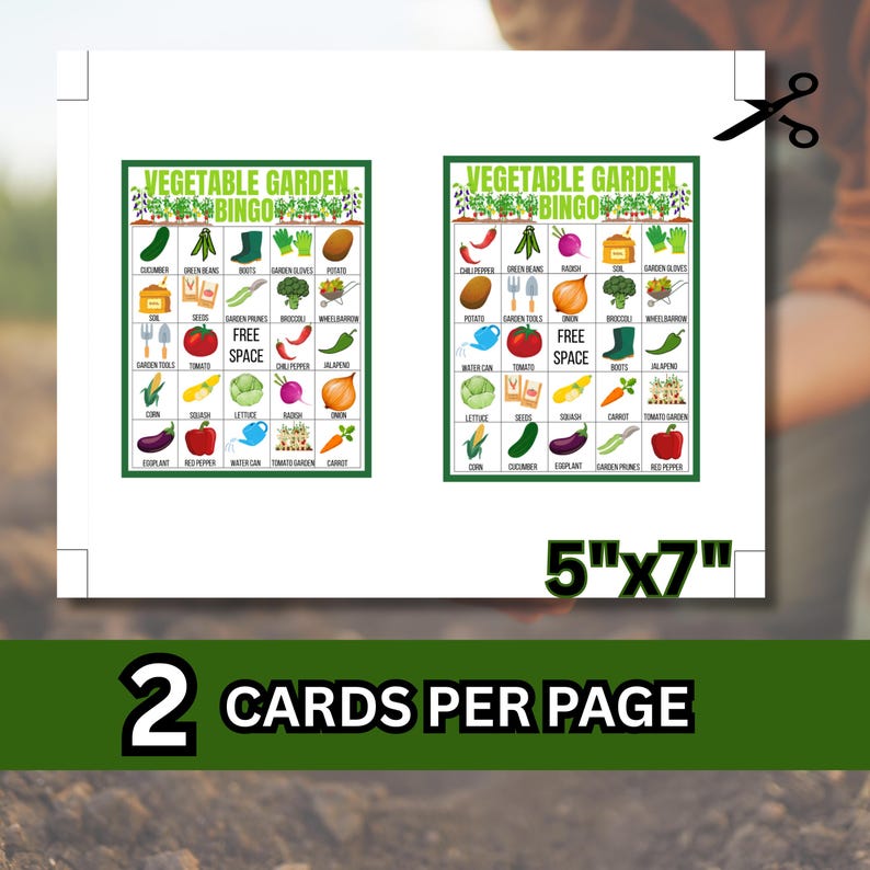 Printable Vegetable Garden Bingo Game, Garden Party Activities, 36 ...