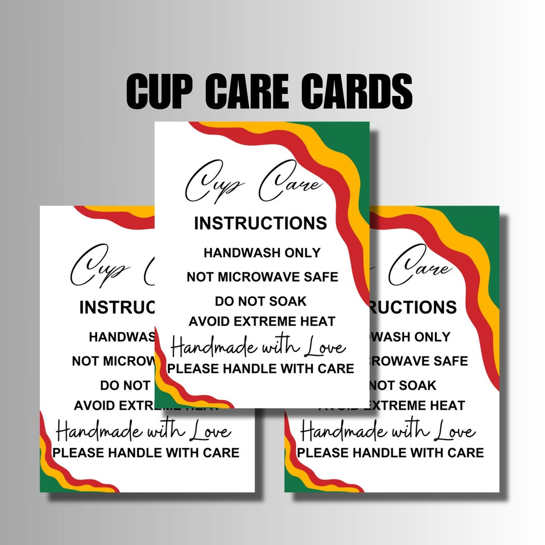 Cup Care Instructions , Cup Care, Cup Care Cards, Washing Instructions ...