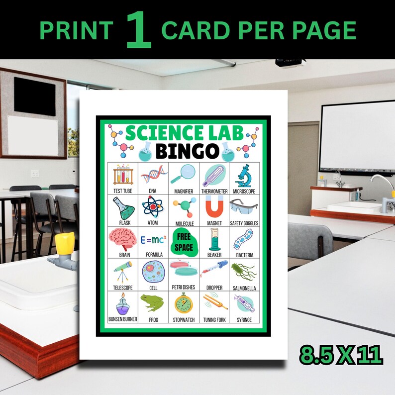 Science Lab Bingo Game: STEM Classroom Activity (PDF Downloadable Cards ...