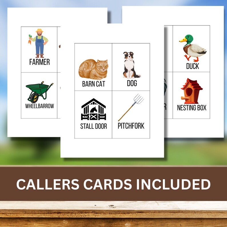 Printable Farm Animals Bingo Game: Kids Birthday Party (PDF Download ...