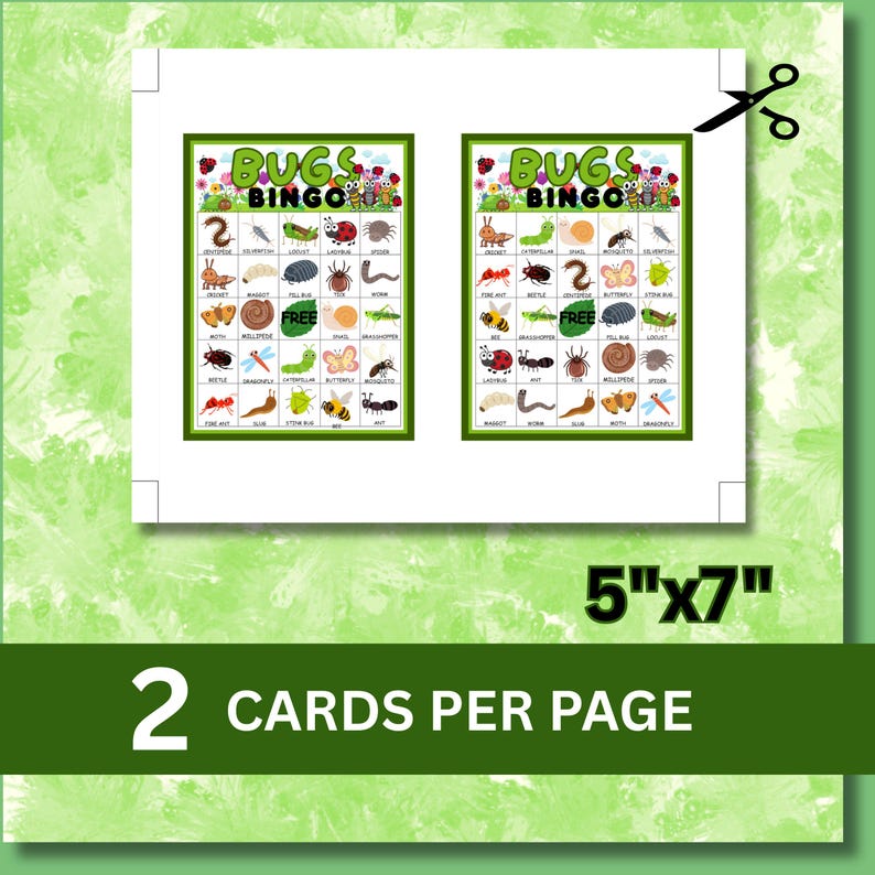 Bug Bingo Game: Printable Insect Activities for Kids (digital Download ...