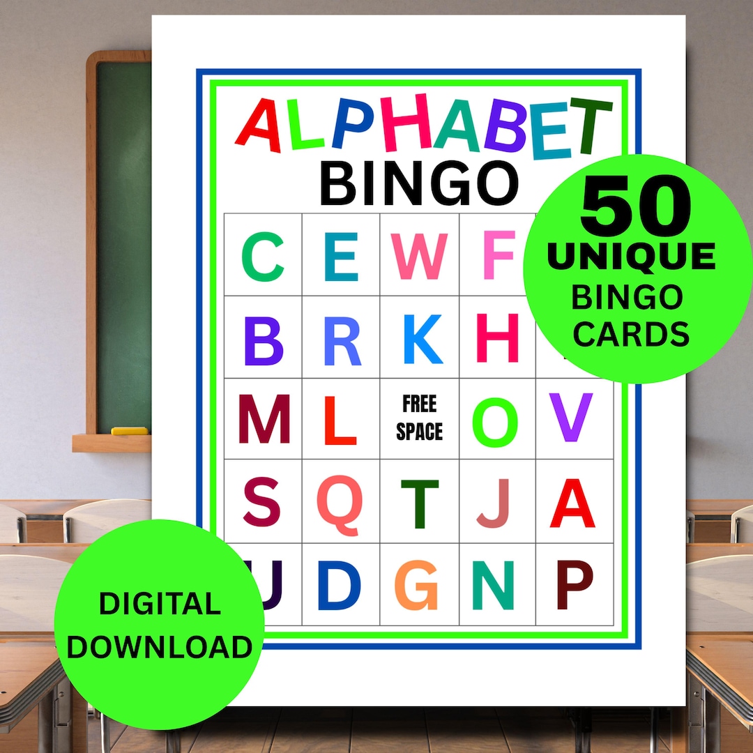 Alphabet Bingo, Alphabet Games, Learning Bingo, Alphabet Bingo for Kids ...