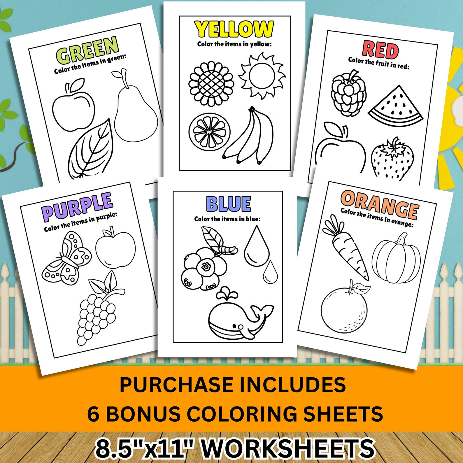 Preschool Fruit Bingo Game: 30 Printable Cards + Coloring Pages (PDF ...