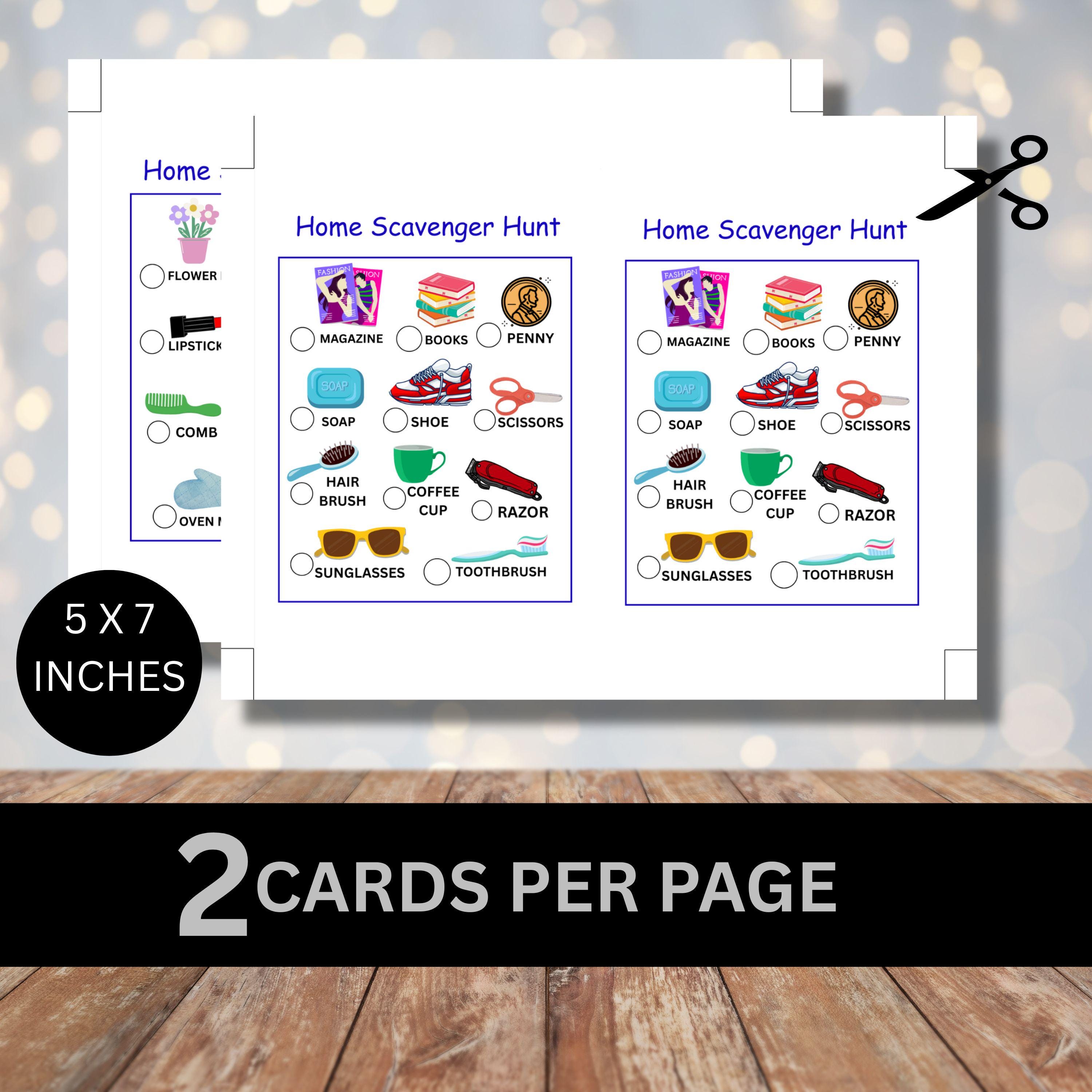 Kids Indoor Scavenger Hunt Cards: Printable Home Activity (PDF Download ...