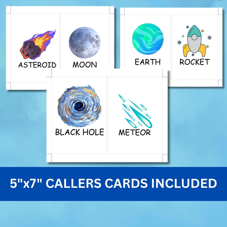 Solar System Bingo Game: Space Party Activity, Science Learning ...