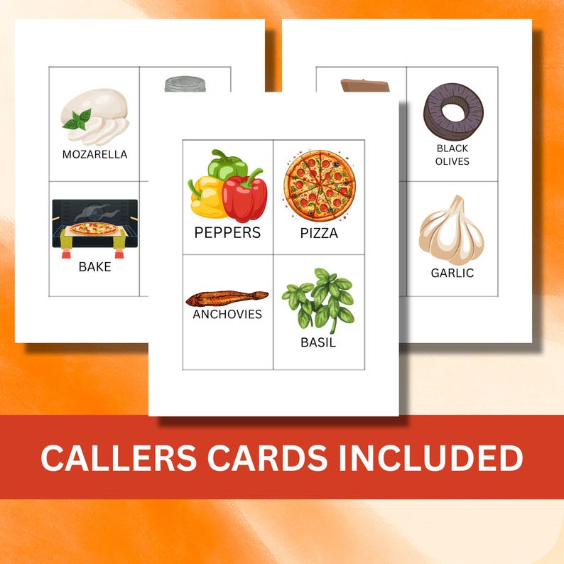 Printable Pizza Bingo Game: Fun Party Activity (PDF Download) - Etsy