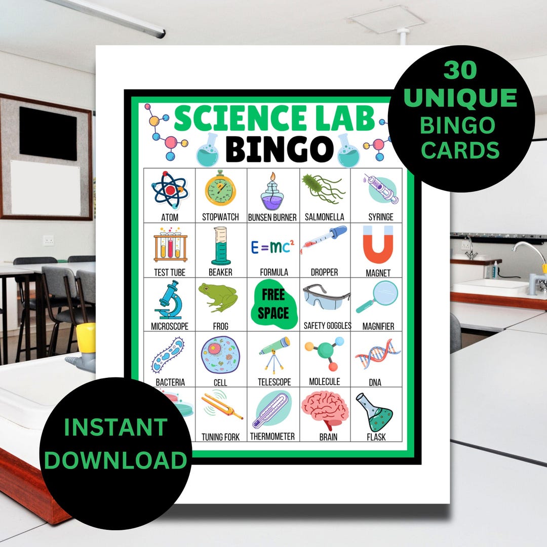 Science Lab Bingo Game: STEM Classroom Activity (PDF Downloadable Cards ...