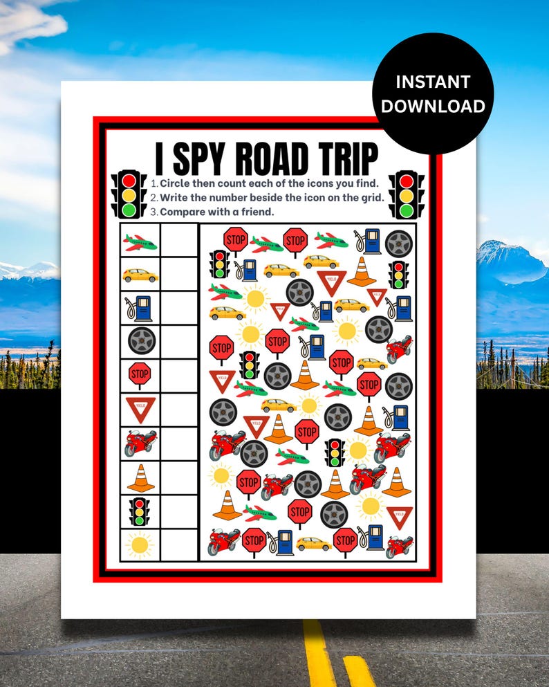 I Spy Road Trip Game: Kids Travel Activity (printable PDF) - Etsy Australia
