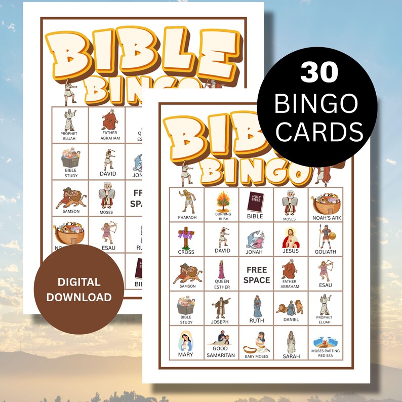 Bible Bingo Game – Printable PDF | Faith-based Activity for Kids ...