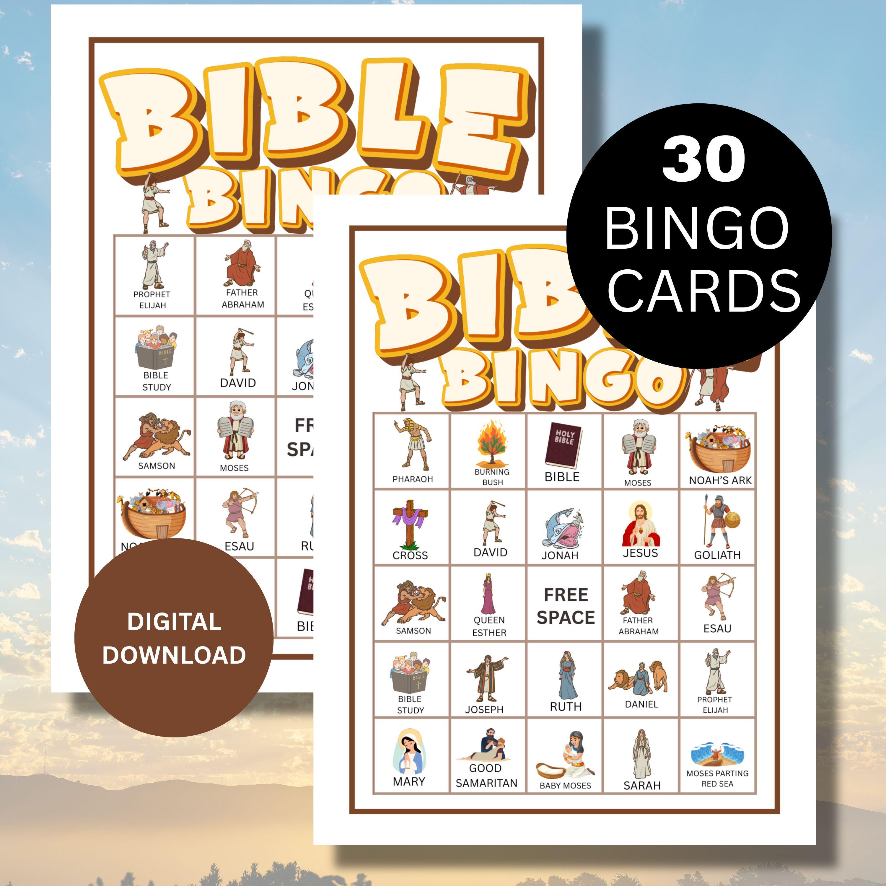 Bible Bingo Game – Printable PDF | Faith-based Activity for Kids ...