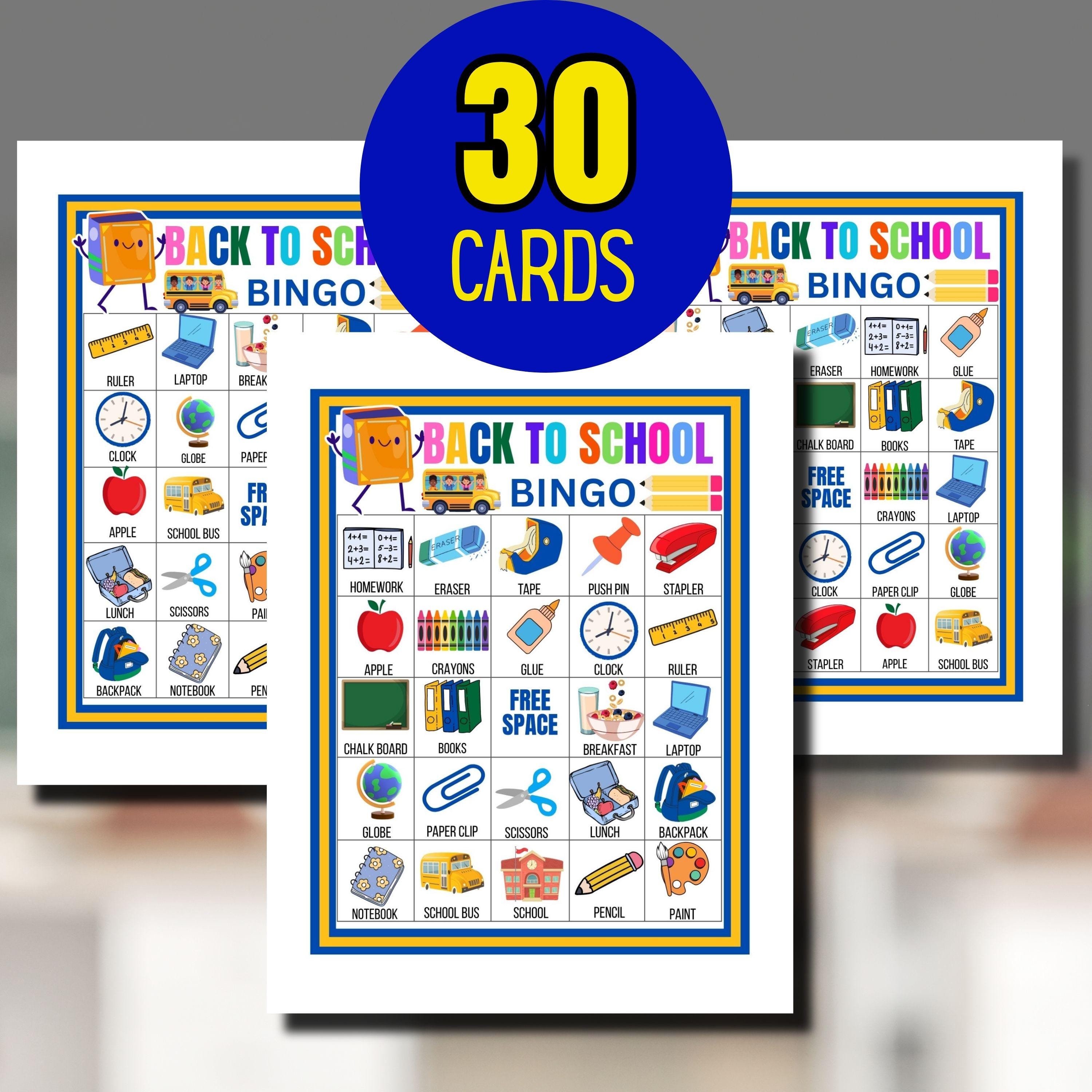 Back to School Bingo Game: Printable Classroom Icebreaker (PDF Download ...