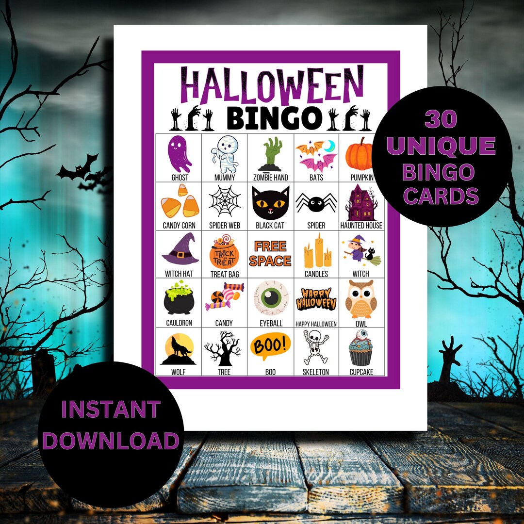 Halloween Bingo Game: Printable Party Activity (PDF Download) - Etsy