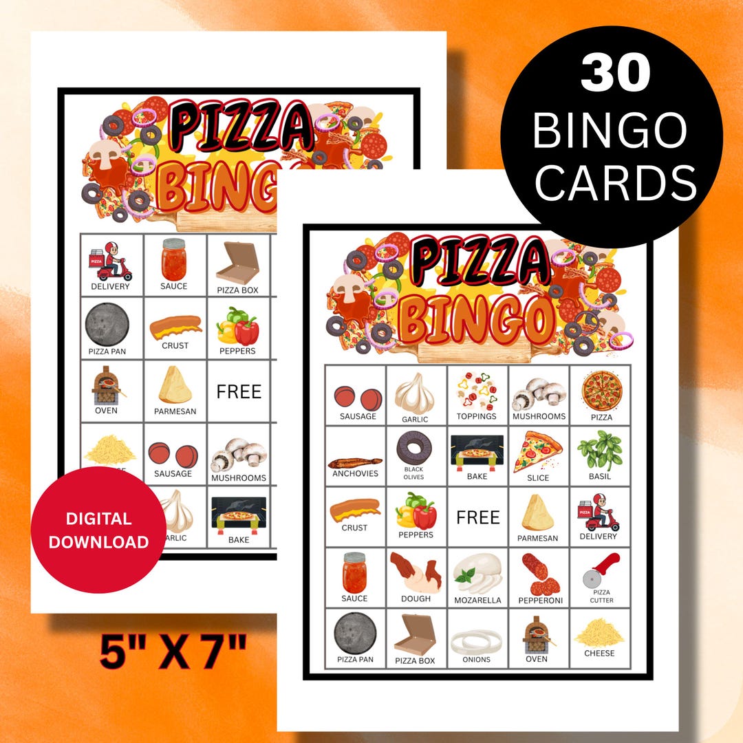 Printable Pizza Bingo Game: Fun Party Activity (PDF Download) - Etsy