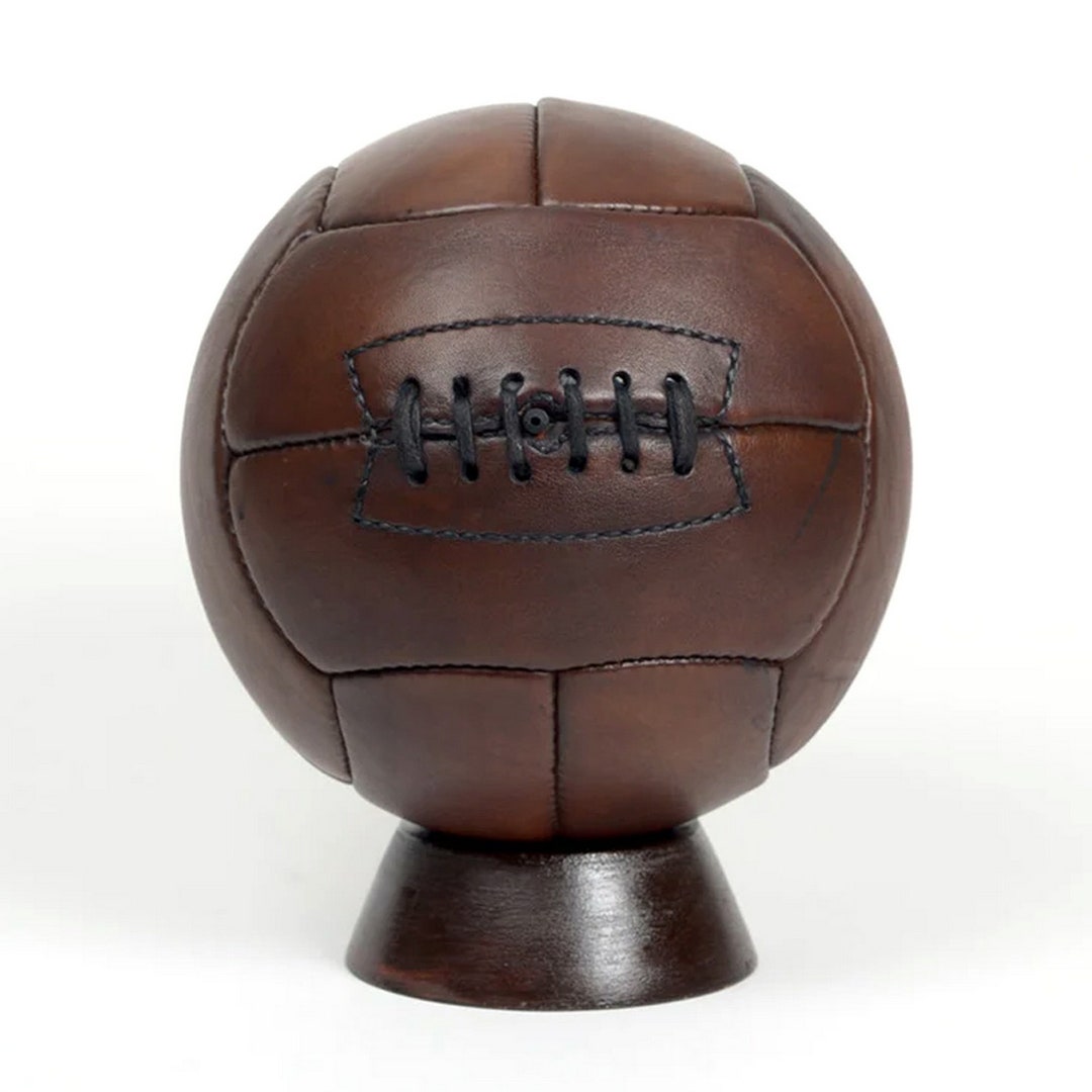Handmade Vintage Soccer Ball Size 5 Genuine Cowhide Leather Ball Old ...