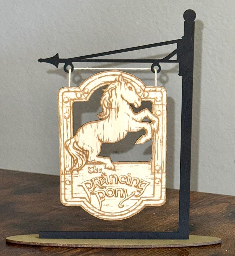 Prancing Pony Bar Sign Laser Cut File | LOTR Tolkien Fan Art ...