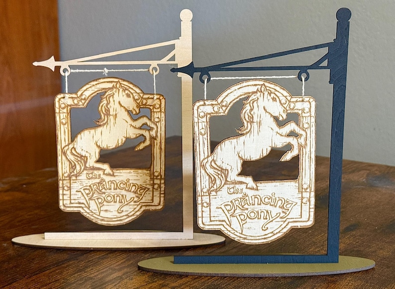 Prancing Pony Bar Sign Laser Cut File | LOTR Tolkien Fan Art ...