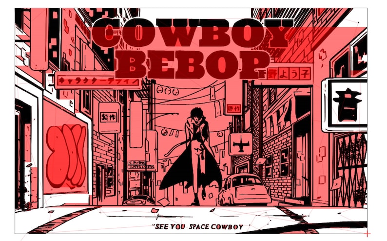 Cowboy Bebop Anime Laser Cutting Pattern | SVG & Lightburn Digital ...