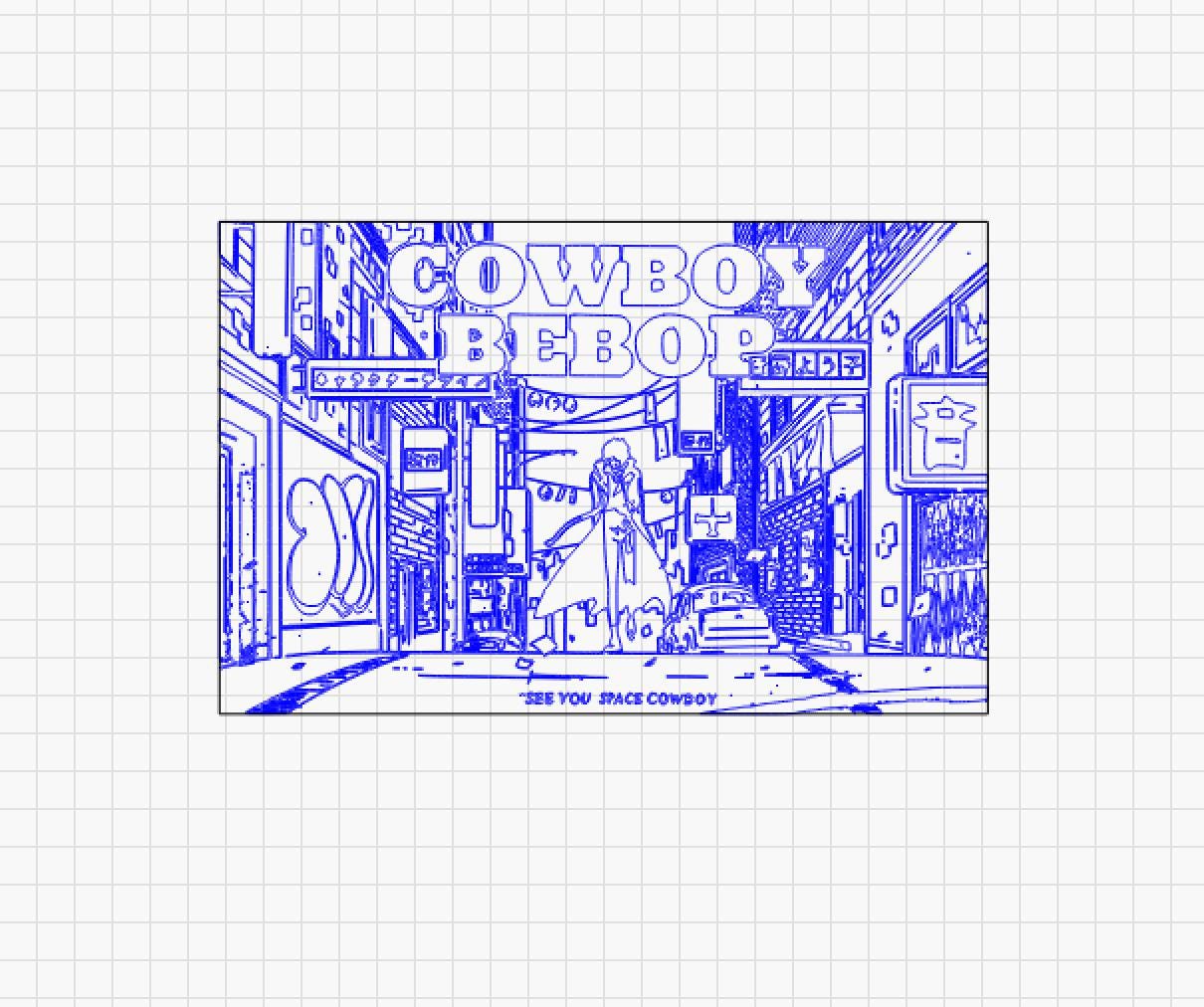 Cowboy Bebop Anime Laser Cutting Pattern | SVG & Lightburn Digital ...