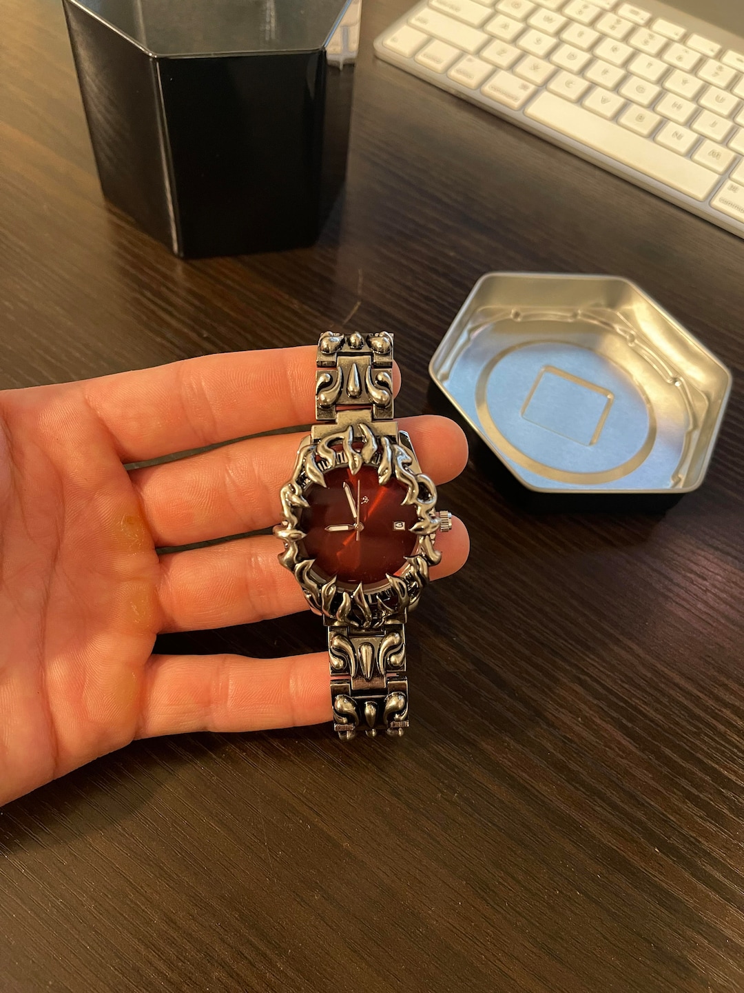 Alabaster Stainless Steel Red Dial Watch - Etsy